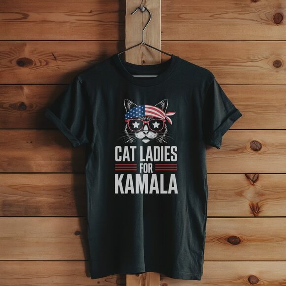 Cool Cat Ladies for Kamala Funny Cat 2024 | Shirts | Cool Cat Ladies ...